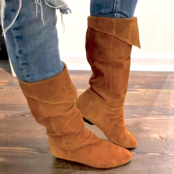 Vintage | Shoes | Vintage Rust Brown Suede Leather Peter Pan ...